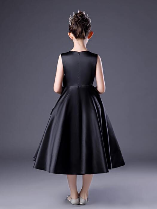 ピアノ発表会 結婚式用 子どもドレス フォーマルなブラックフィッシュ