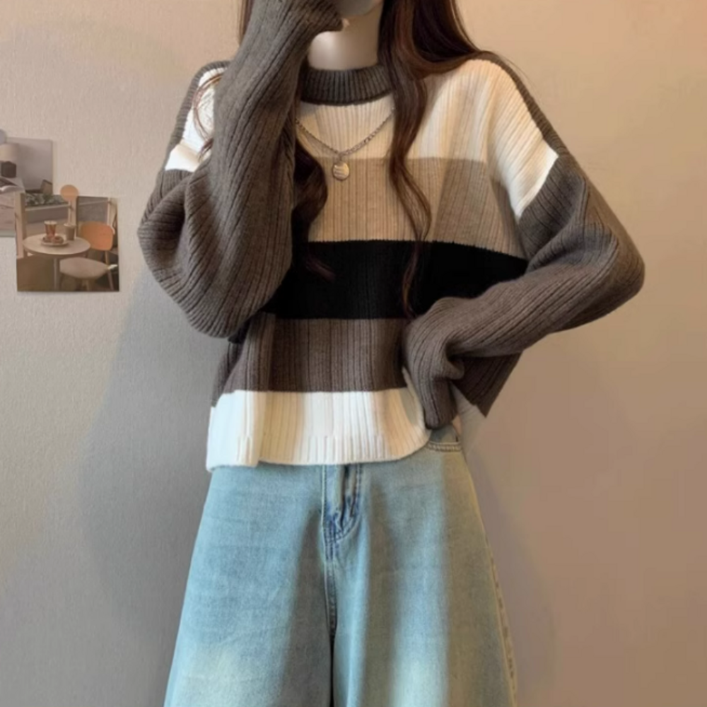 ストライプ セーター(ブルべ夏・ブルべ冬)(ニット)|ブルベ服専門通販blubel(bulbel(ブルベル))