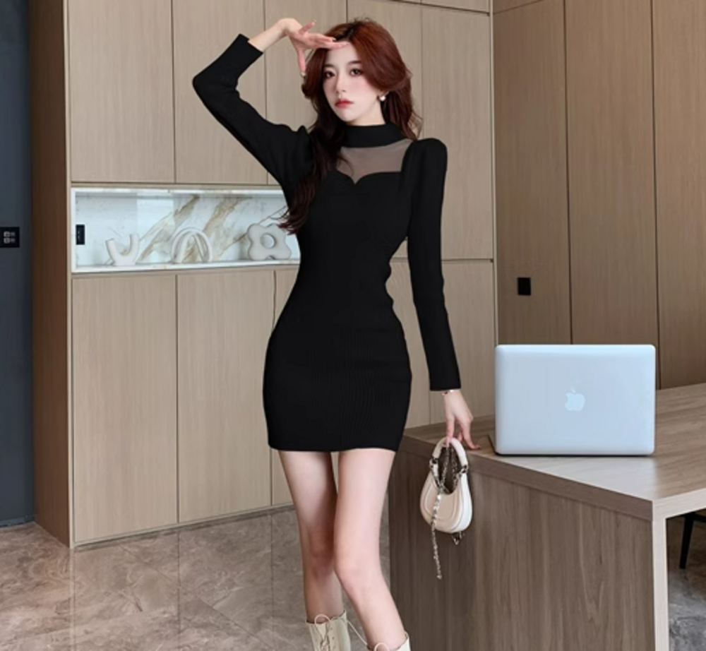 韓国風タイトニットワンピース（イエベ春・イエベ秋）（ワンピース）｜イエベ服専門通販iebel（iebel（イエベル））