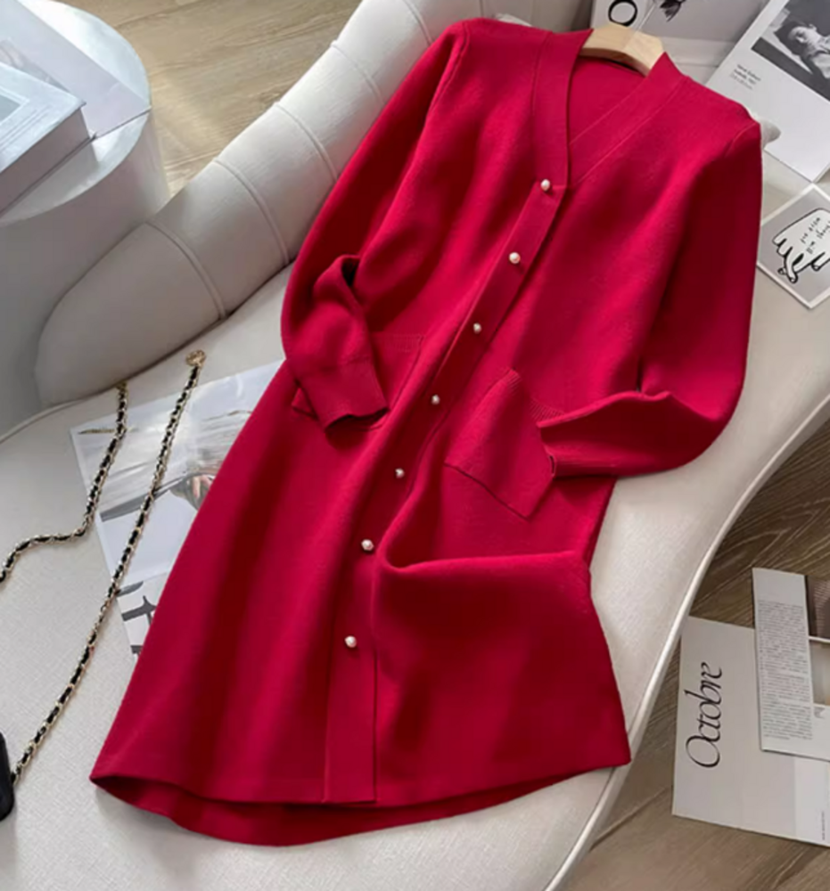 ブルベ服 ロング丈vネックワンピース（ブルベ冬向け） ロング丈ワンピースブルベファッション専門通販 Blubel