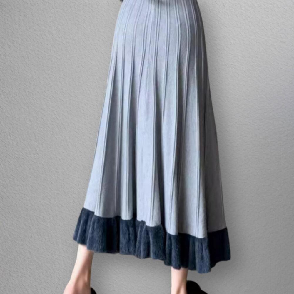 切り替えプリーツフレアスカート（ブルべ夏・ブルべ冬）（スカート）｜ブルベ服専門通販BLUBEL（BULBEL（ブルベル））