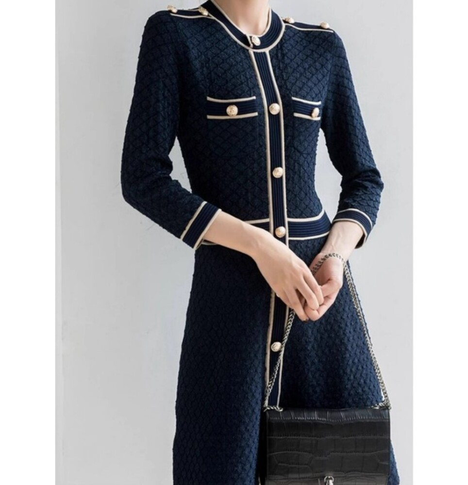ワンピース ラウンドネック Aラインワンピース(ブルベ冬向け) ロング丈ワンピース ブルベファッション専門通販 Blubel