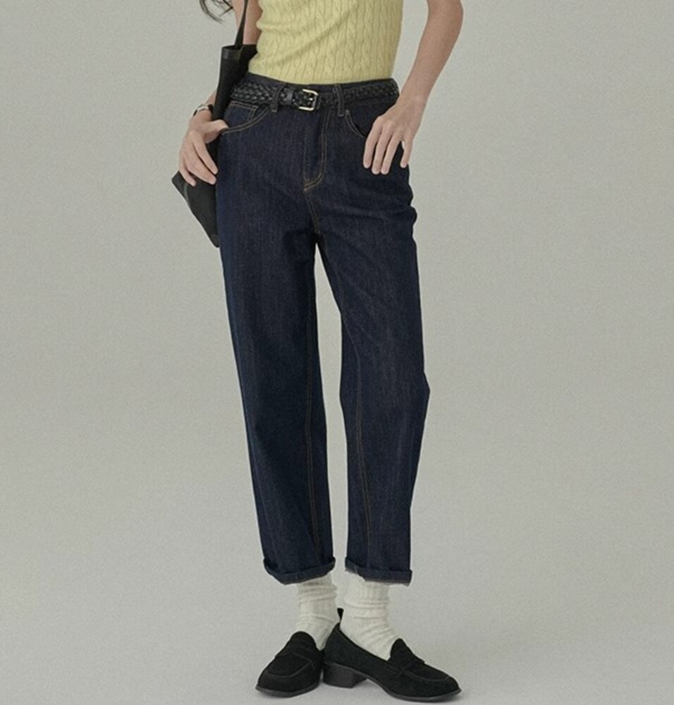 イエベ服 ハイウエスト シンプルデニム(イエベ春向け・イエベ秋向け) ストレートパンツ イエベファッション専門通販 Iebel
