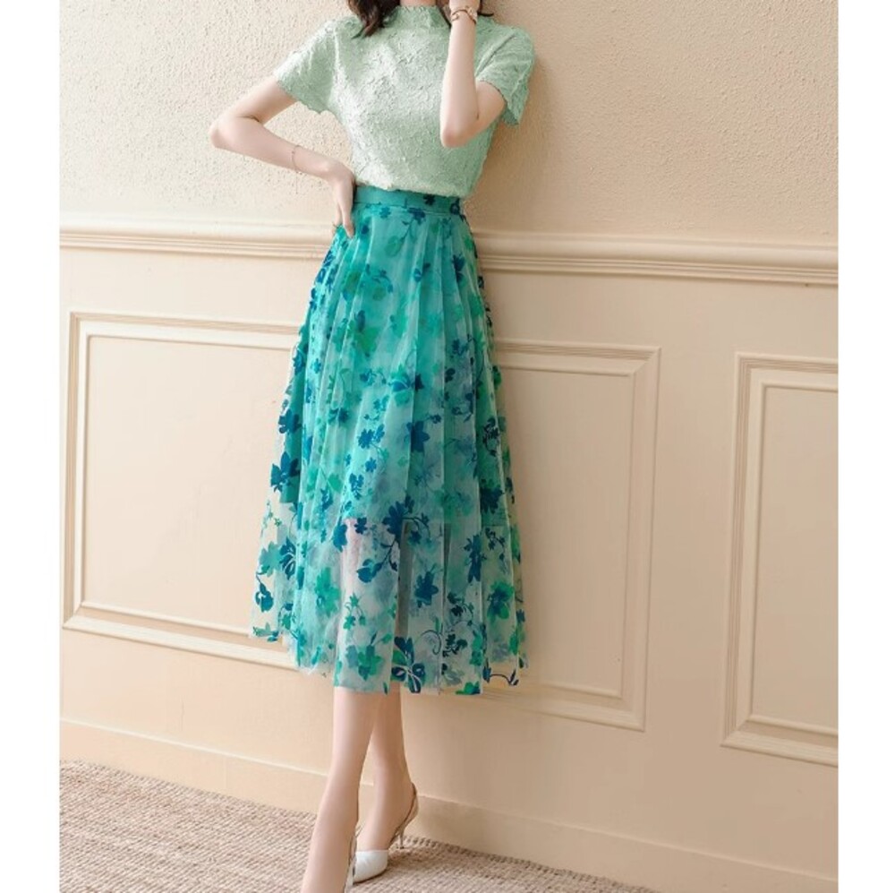 ブルベ服 カジュアルトップス スカートツーピース(ブルベ夏向け) スカートセットアップ ブルベファッション専門通販 Blubel